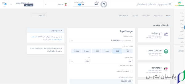 تاپ چنج چیست؟ آموزش ورود به صرافی TC PAY | آکادمی پارسیان بورس